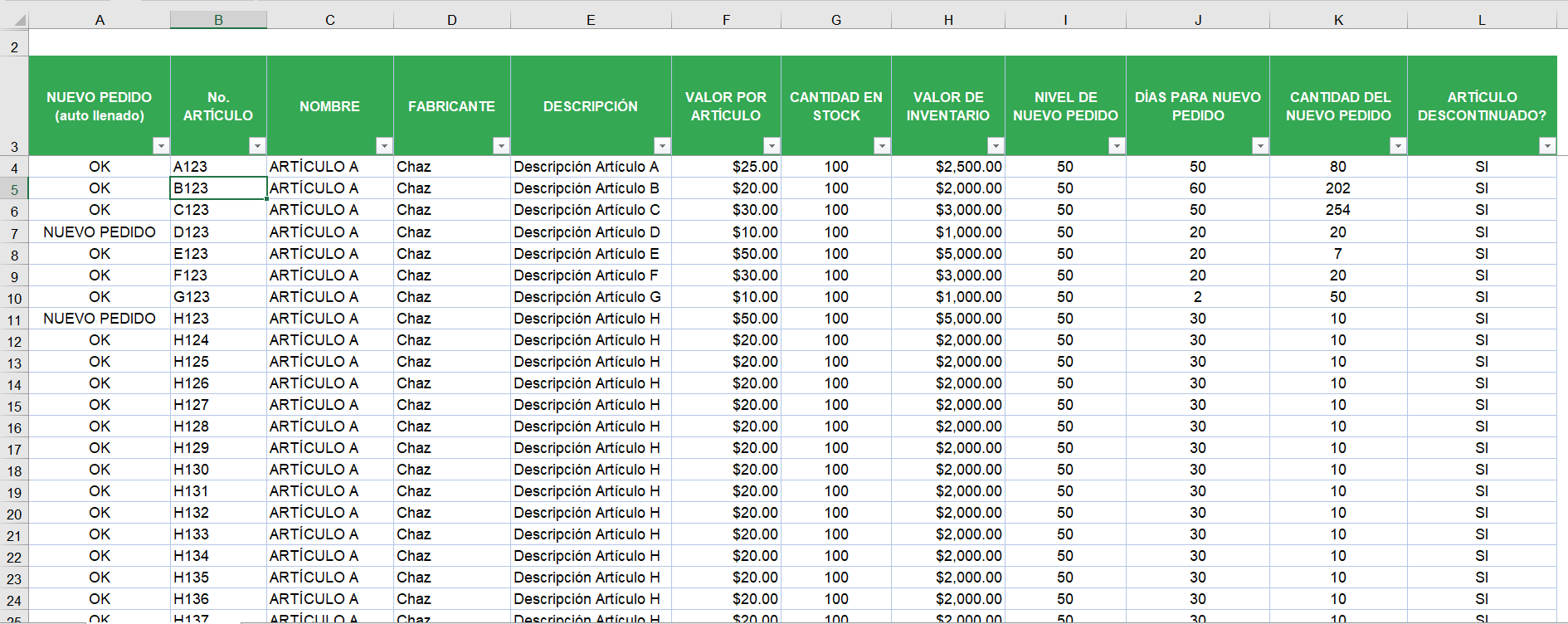 Guía para hacer un inventario en Excel [+Plantilla]